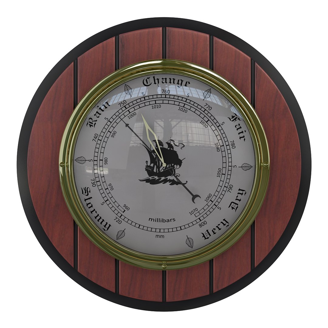 3d barometer instrument model