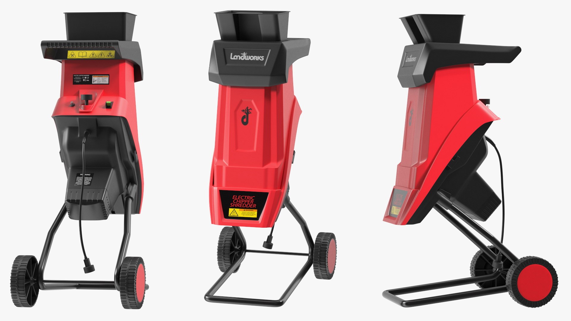 3D Electric Wood Shredder Landworks Red Model - TurboSquid 2164108