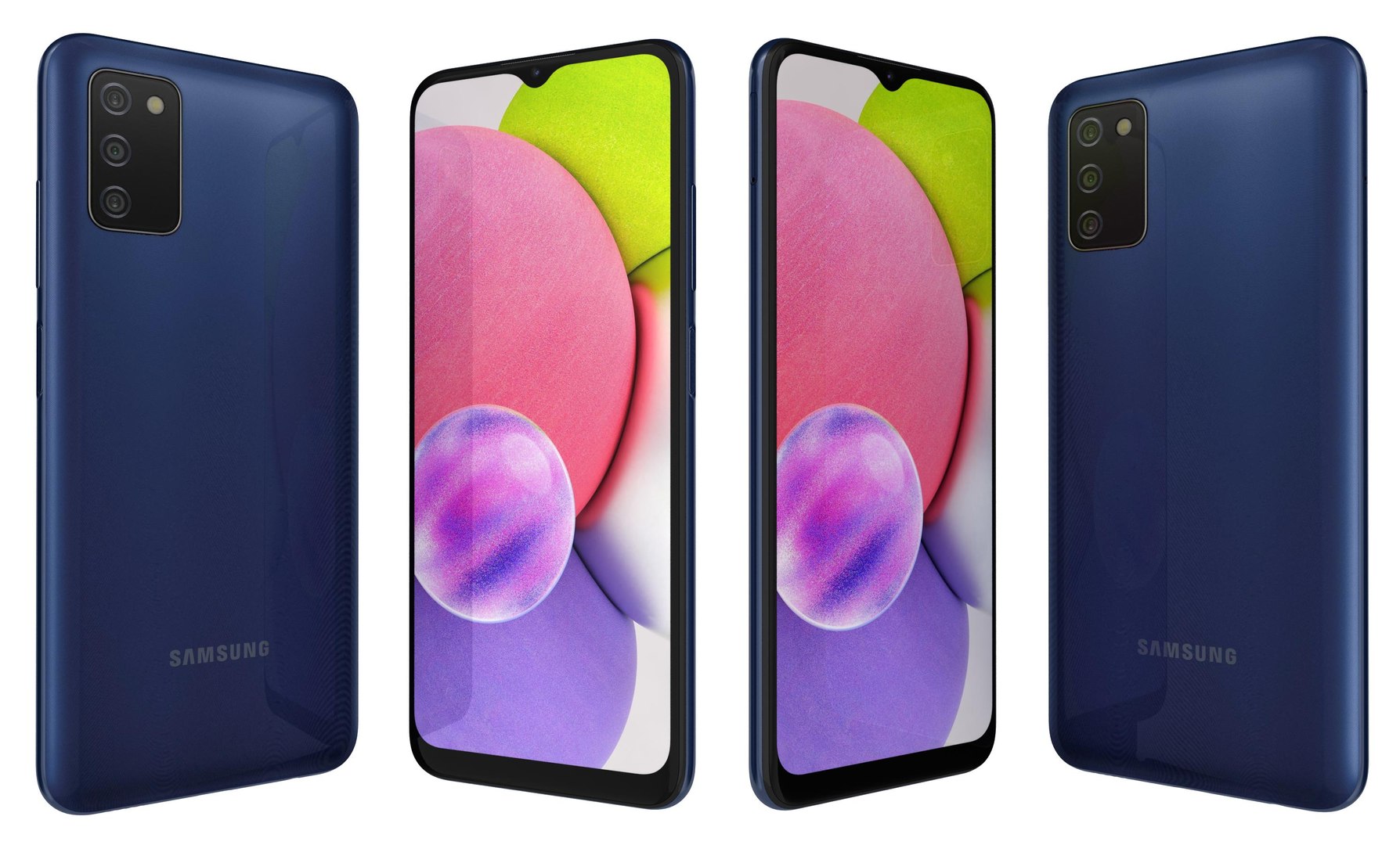 Samsung Galaxy A03s Blue model - TurboSquid 1786716