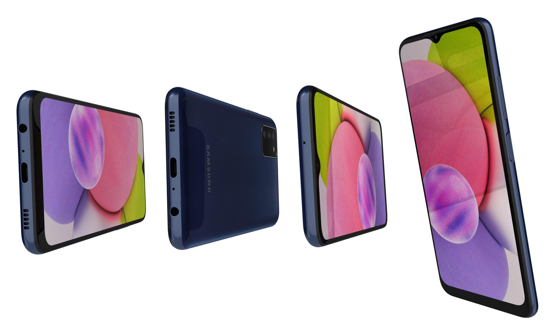 Samsung Galaxy A03s Blue model - TurboSquid 1786716