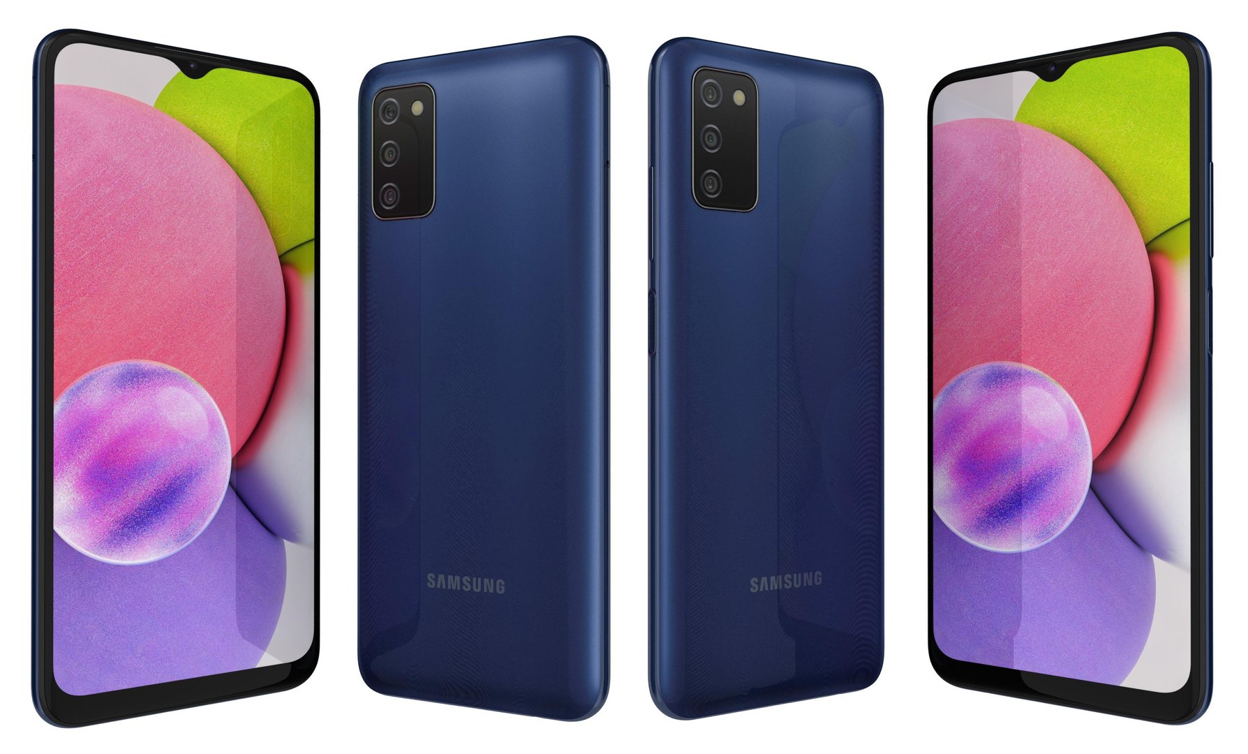 Samsung Galaxy A03s Blue Model - TurboSquid 1786716