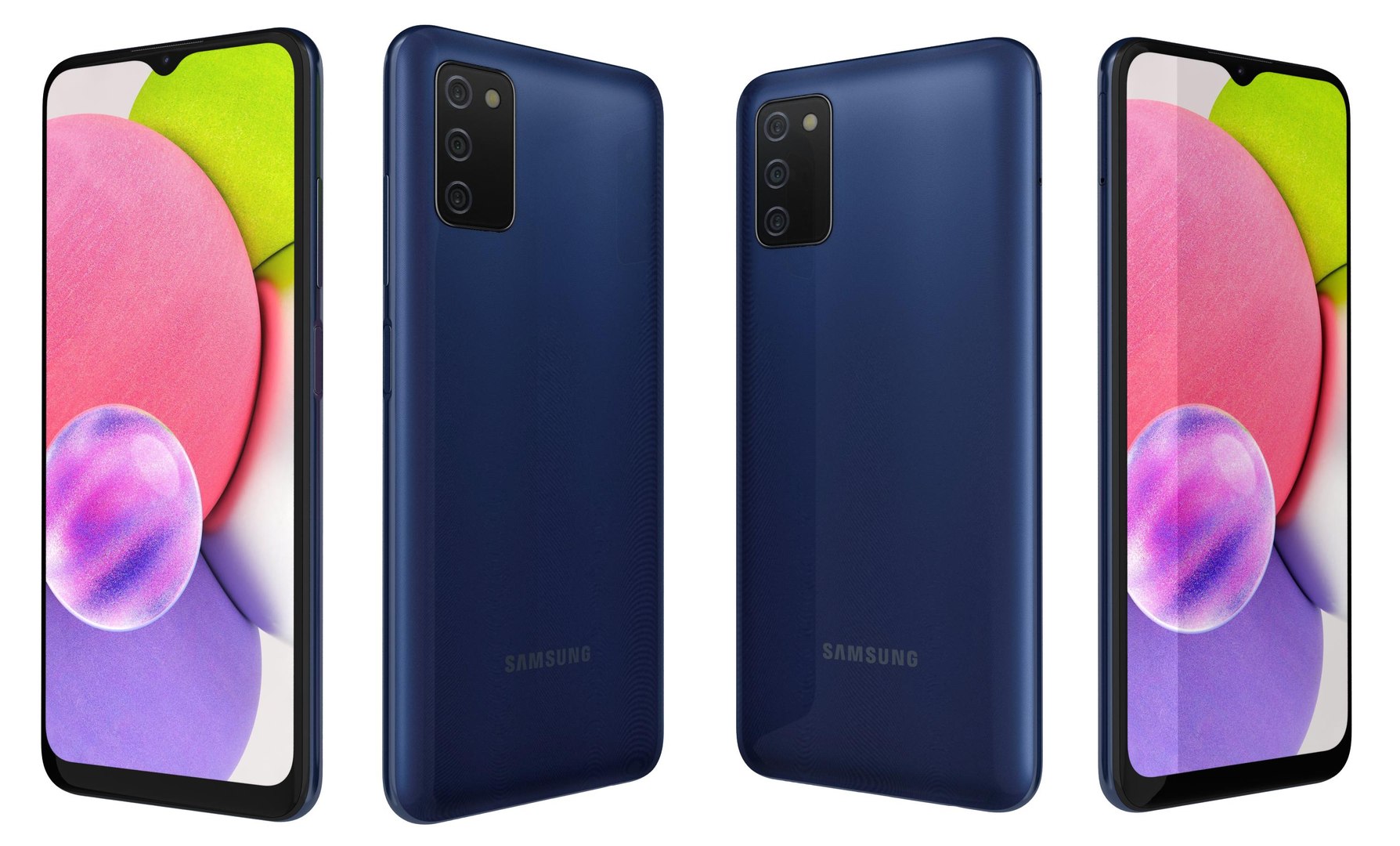 Samsung Galaxy A03s Blue Model - TurboSquid 1786716