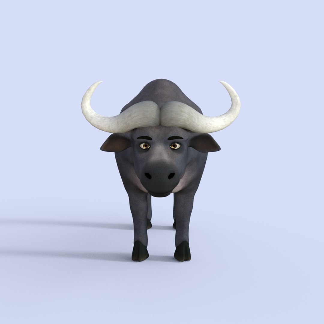Cartoon Buffalo Rigged 3D Model - TurboSquid 2017388