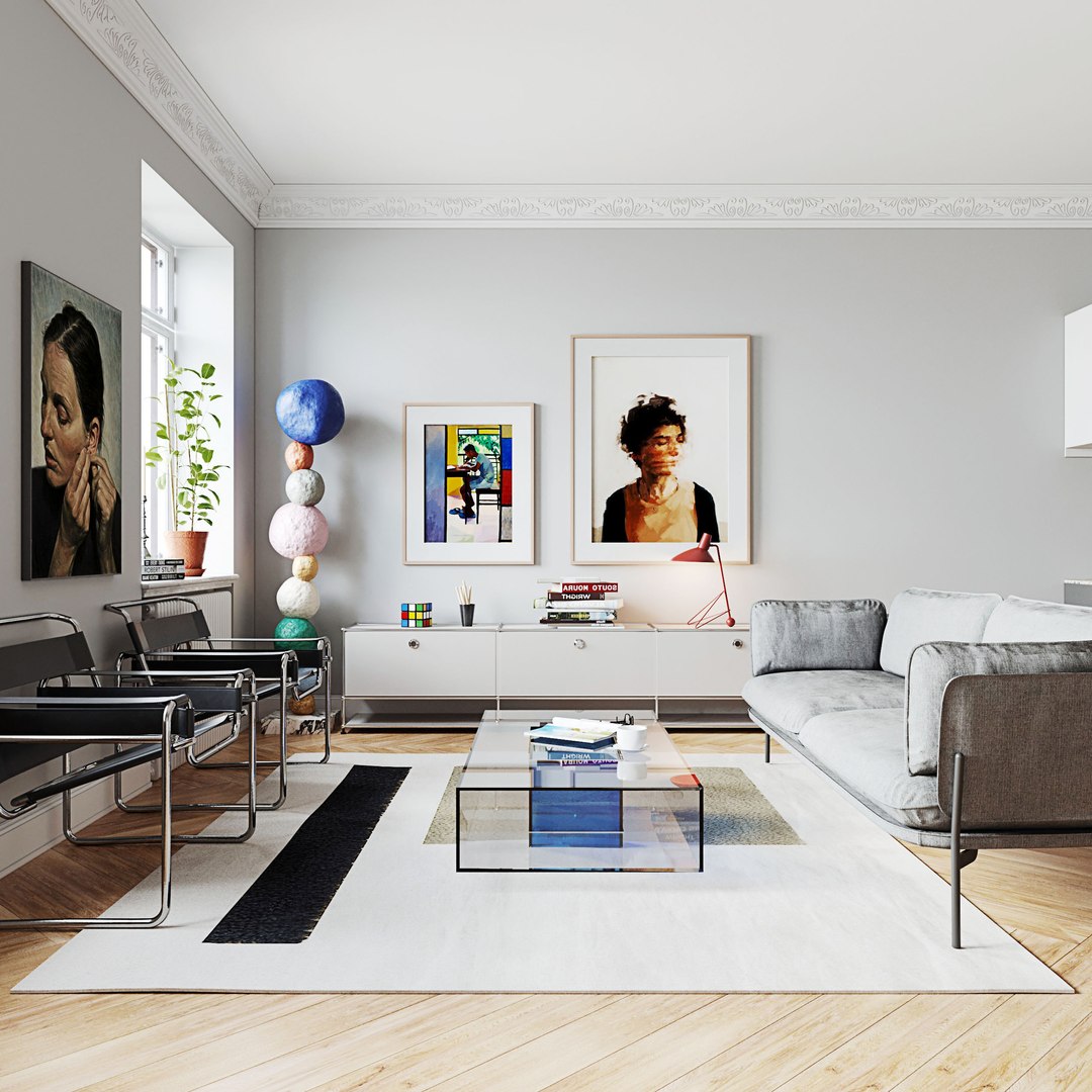 G9-Modern Aprartment Interior Scene Rendered By Corona model ...