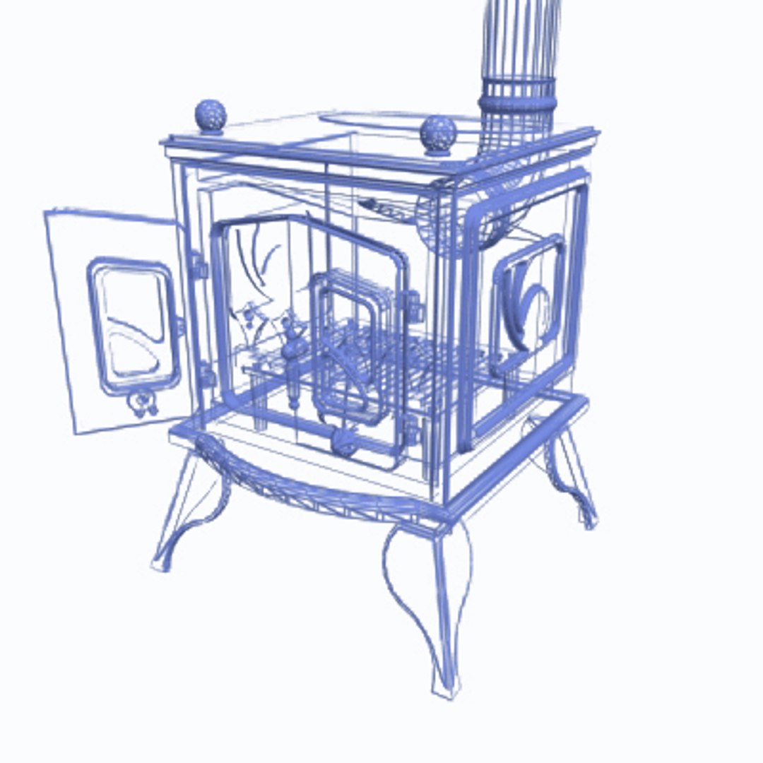 3d model classically woodburning stove