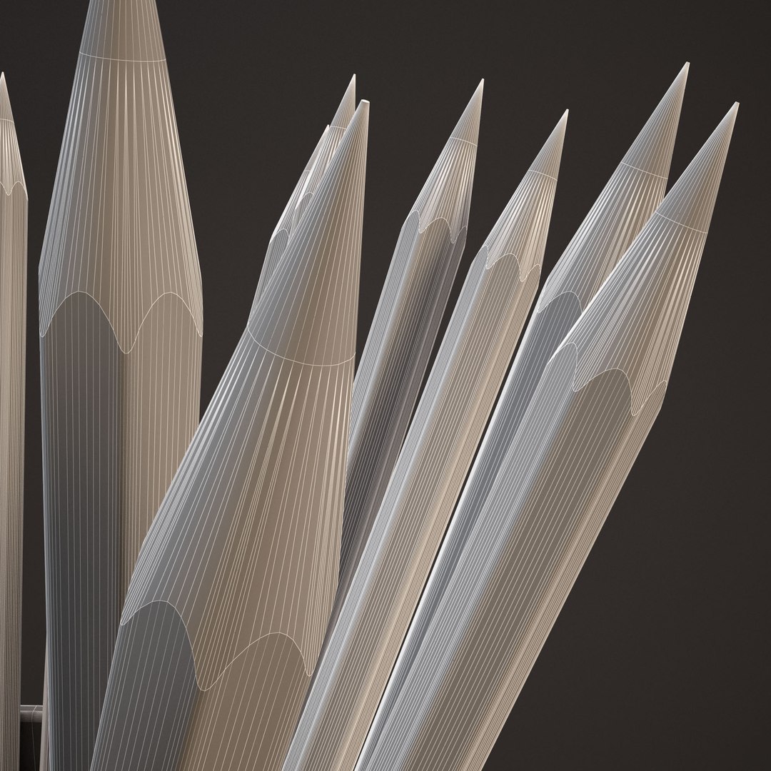 Pencils Glass 3d Model