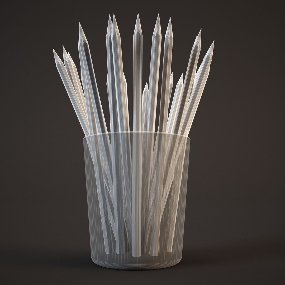 Pencils Glass 3d Model