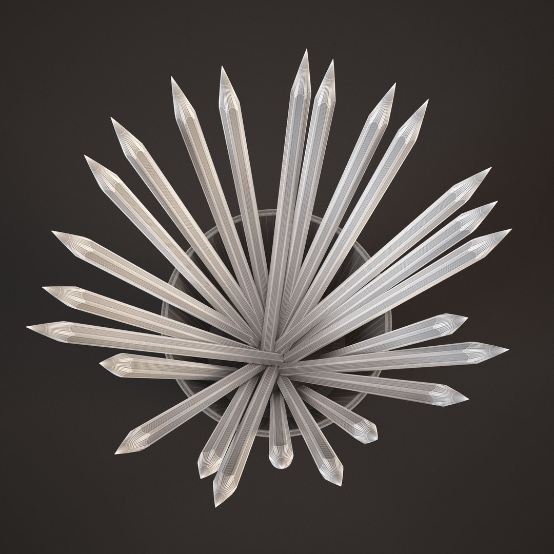 Pencils Glass 3d Model