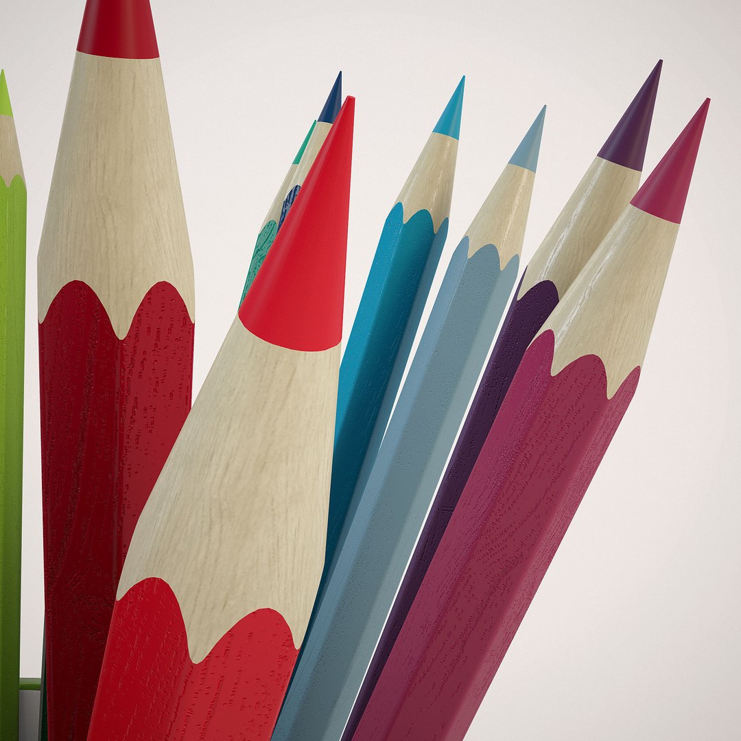 Pencils Glass 3d Model