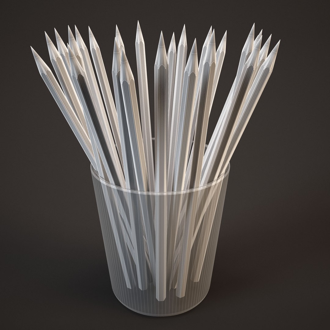 Pencils Glass 3d Model