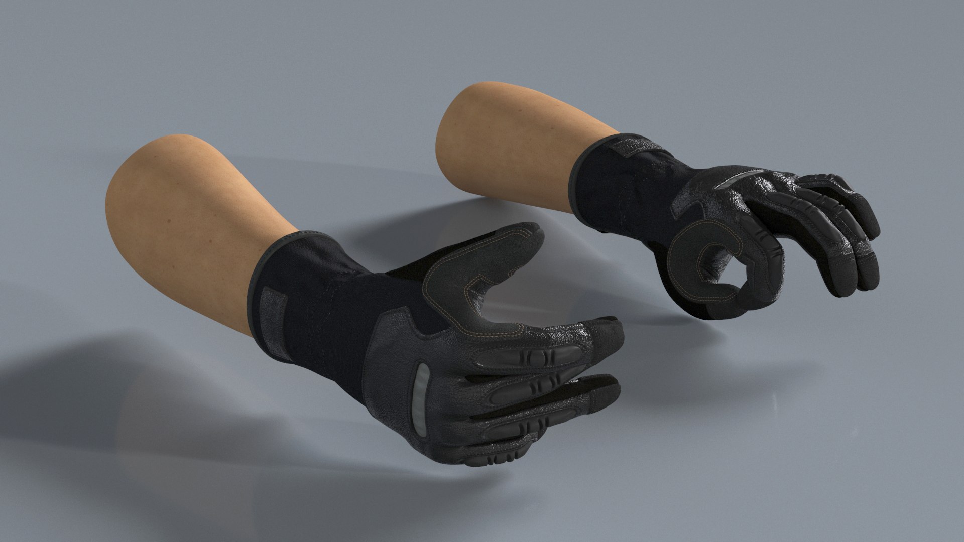 3D Hands In Black Safety Leather Glove Rigged - TurboSquid 2347173