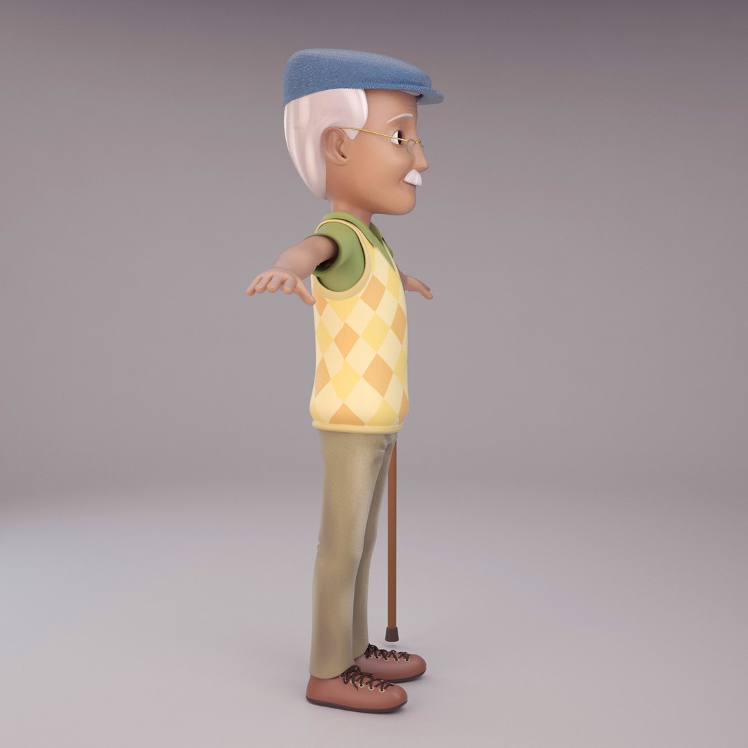 Cartoon Old Man 3d Max