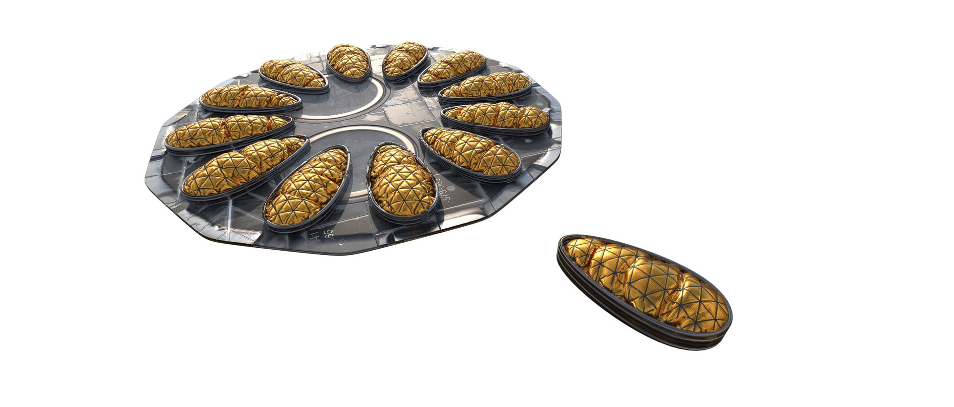 Sci-fi Circular Padding Pillows Surface Panel 3D Model - TurboSquid 1855840