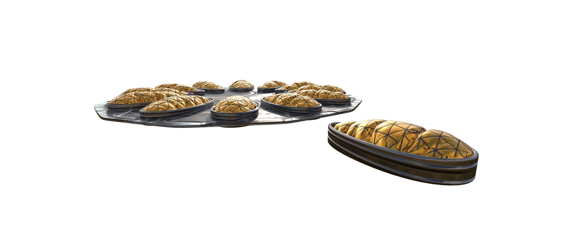 Sci-fi Circular Padding Pillows Surface Panel 3D Model - TurboSquid 1855840