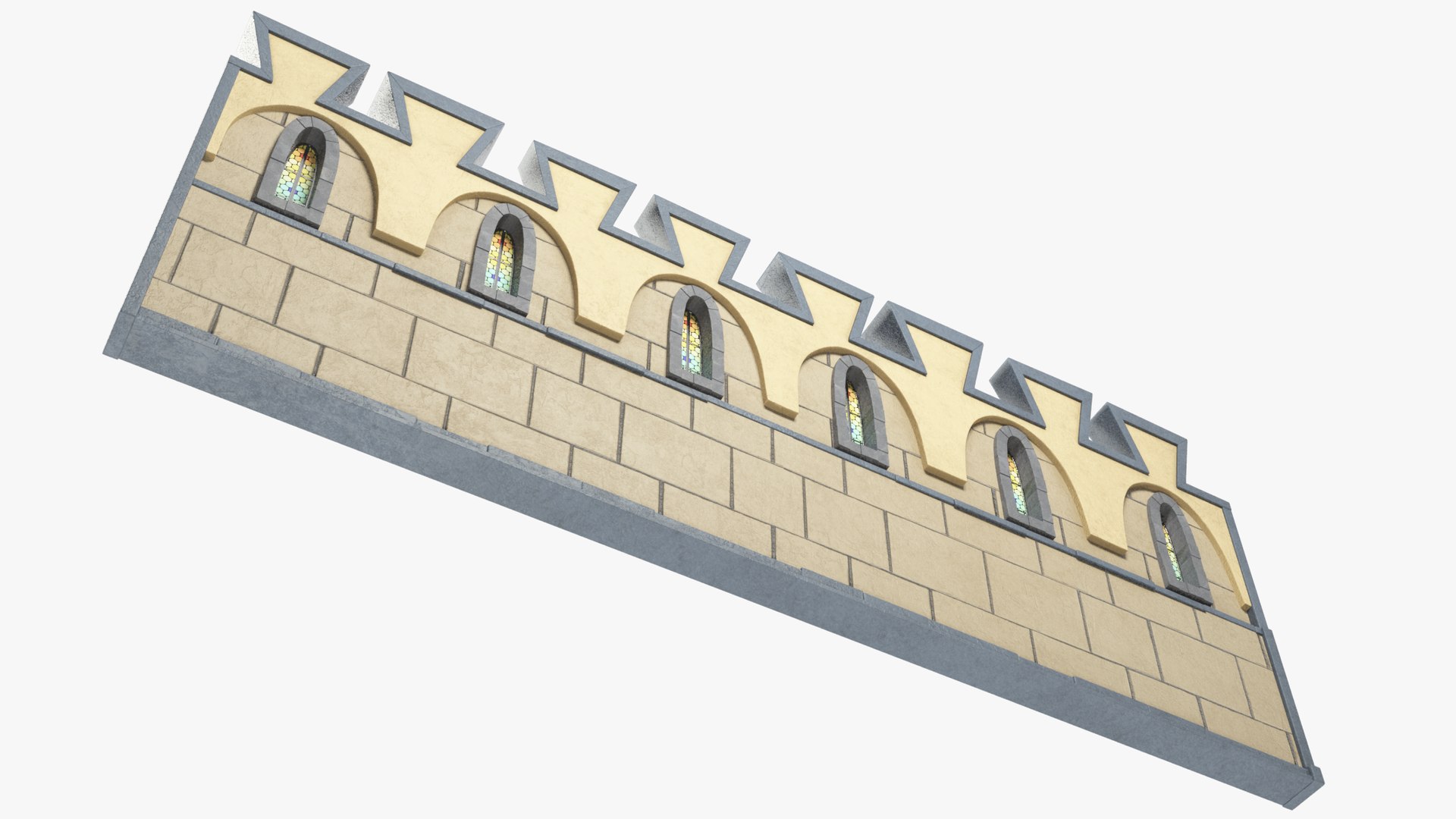 Medieval Wall Segment 3D - TurboSquid 1681624