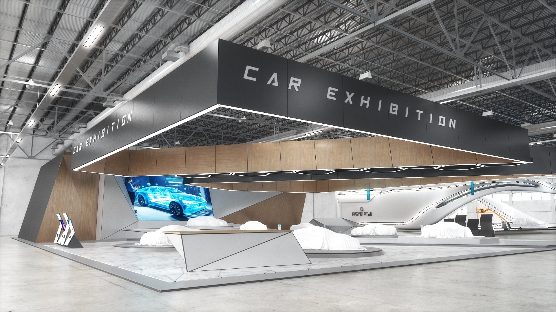 3D Big Exhibit Hall With 20 Different Stand - TurboSquid 1910388