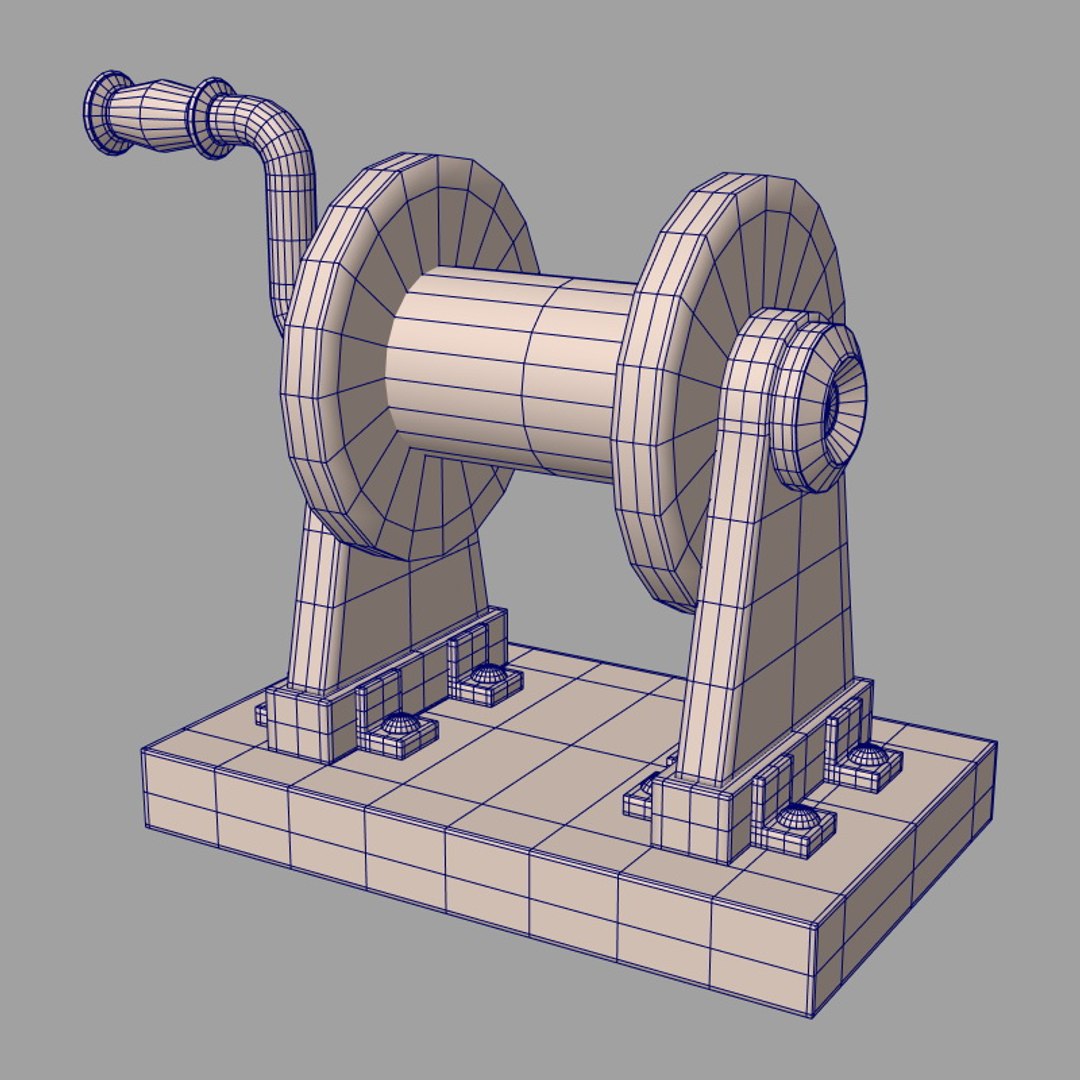 3d Model Cartoon Ship Winch