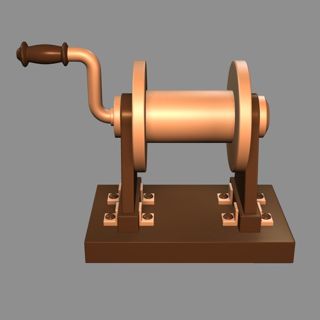 3d Model Cartoon Ship Winch