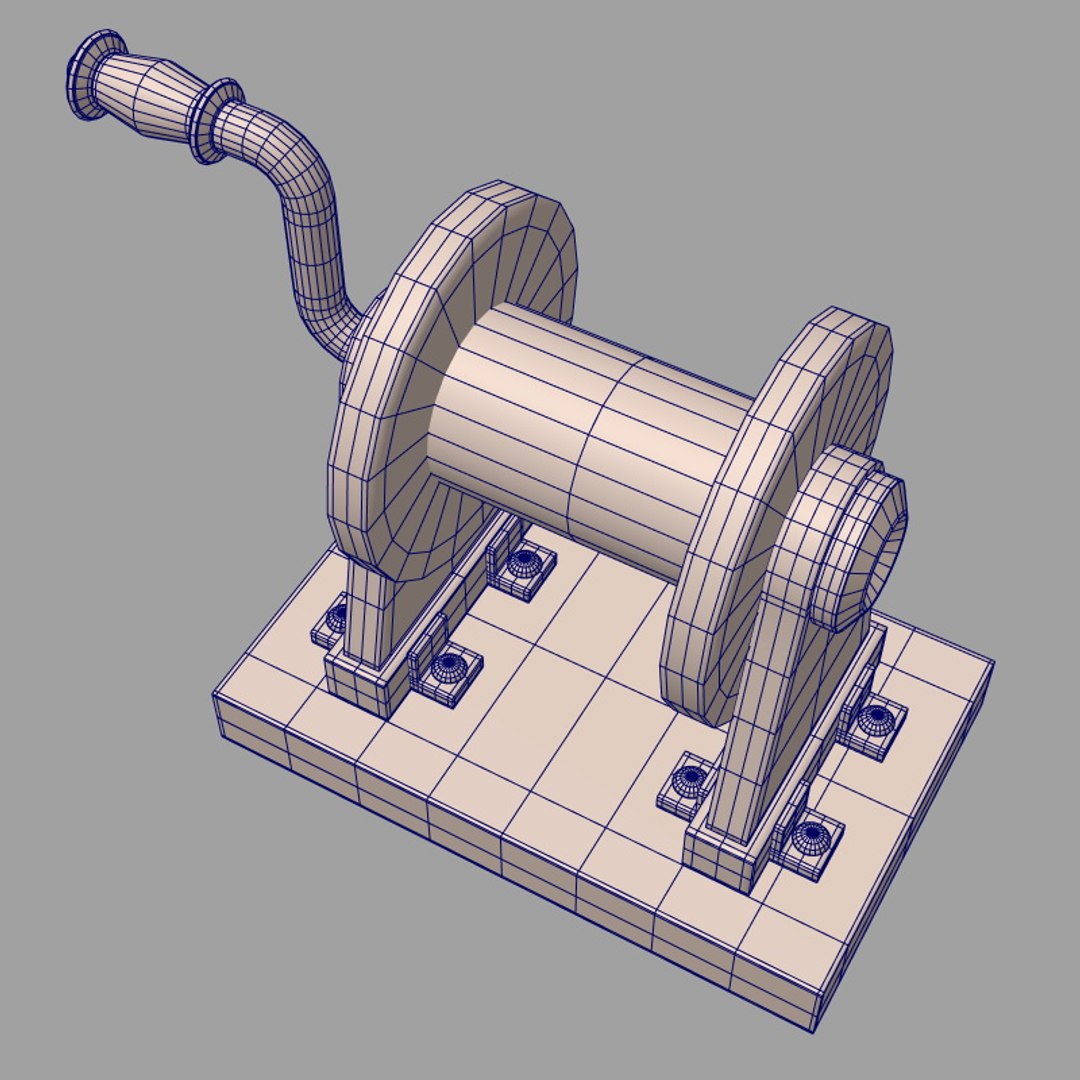 3d Model Cartoon Ship Winch