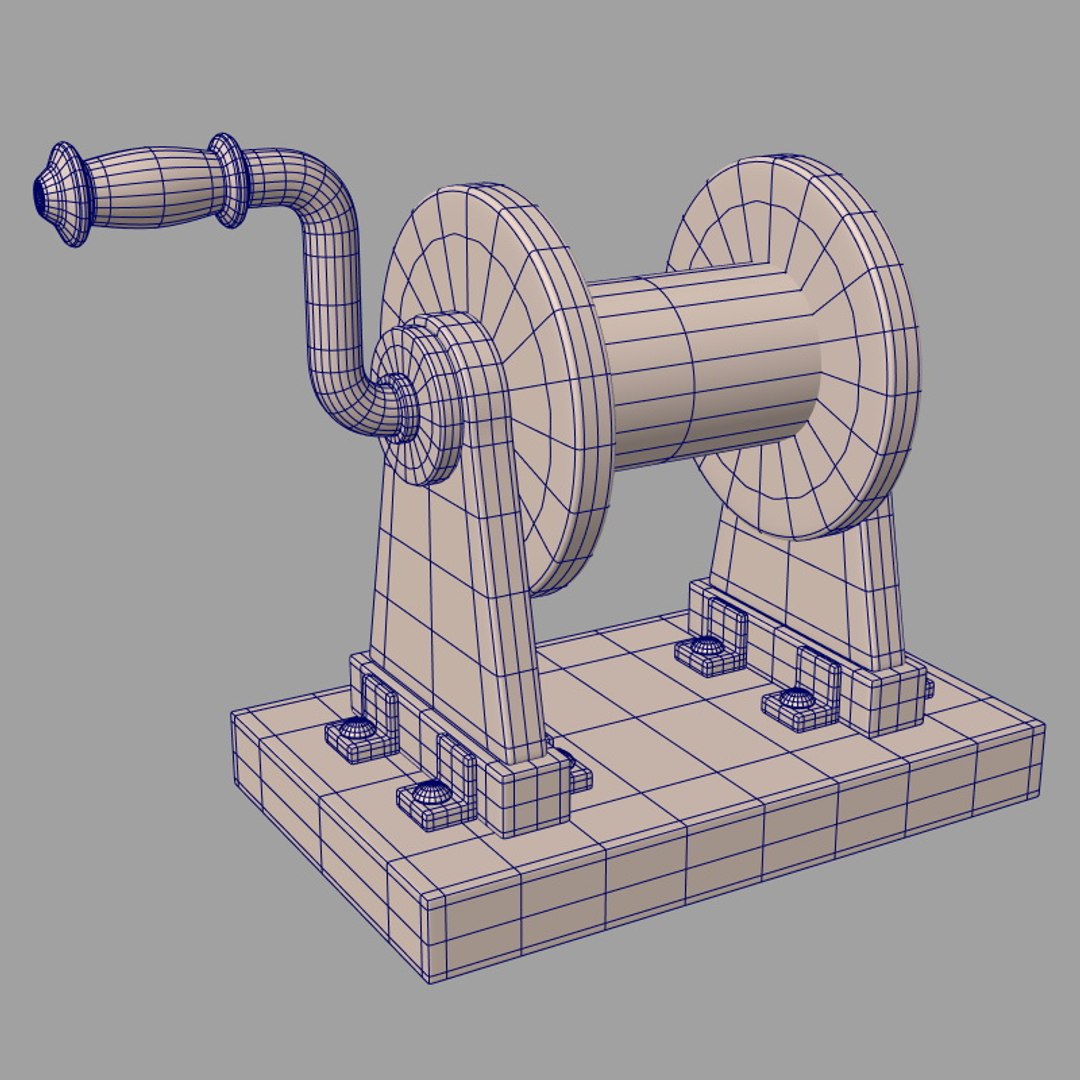 3d Model Cartoon Ship Winch