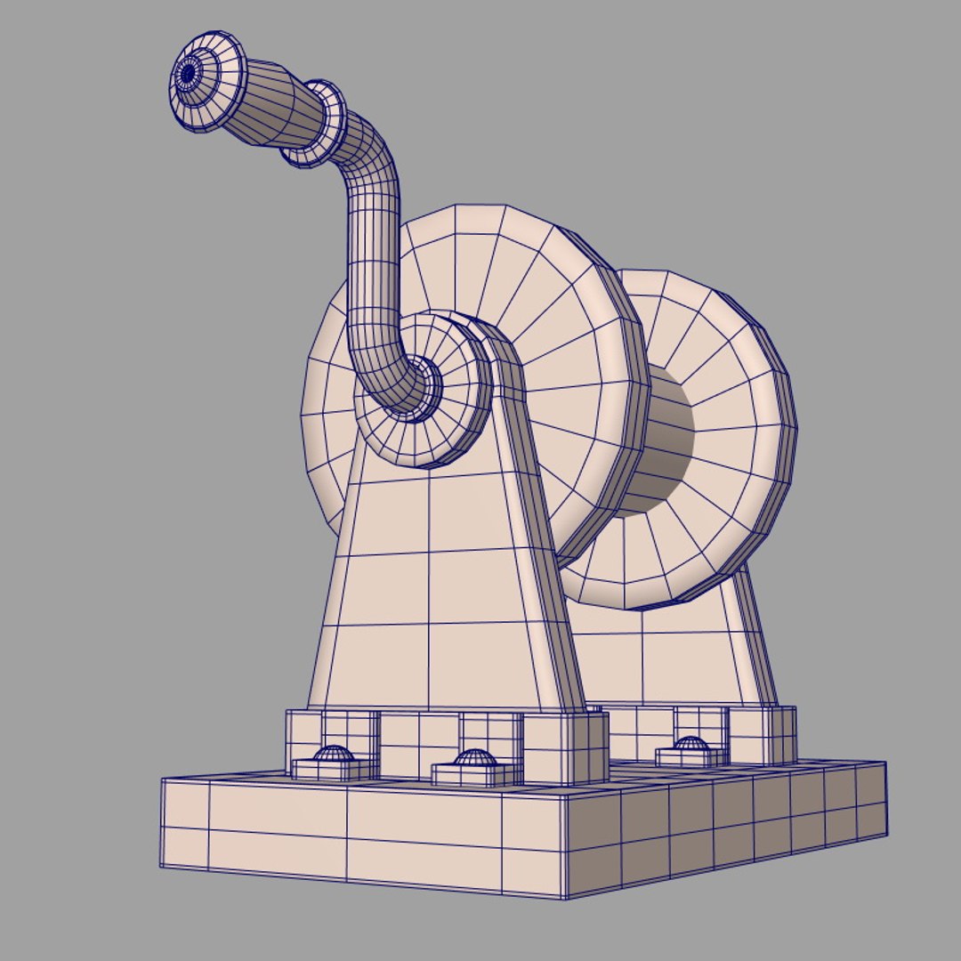 3d Model Cartoon Ship Winch