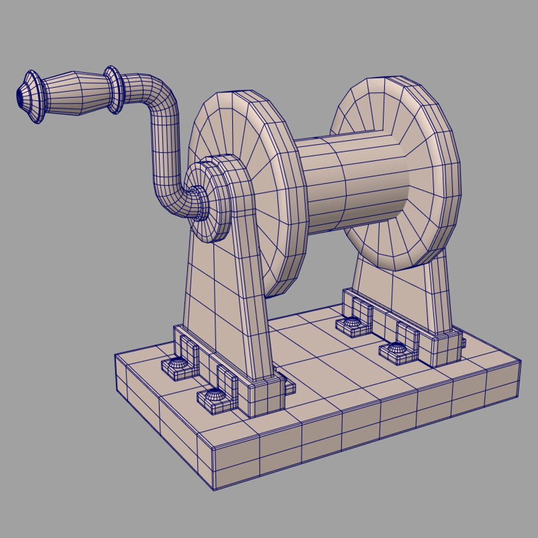 3d Model Cartoon Ship Winch