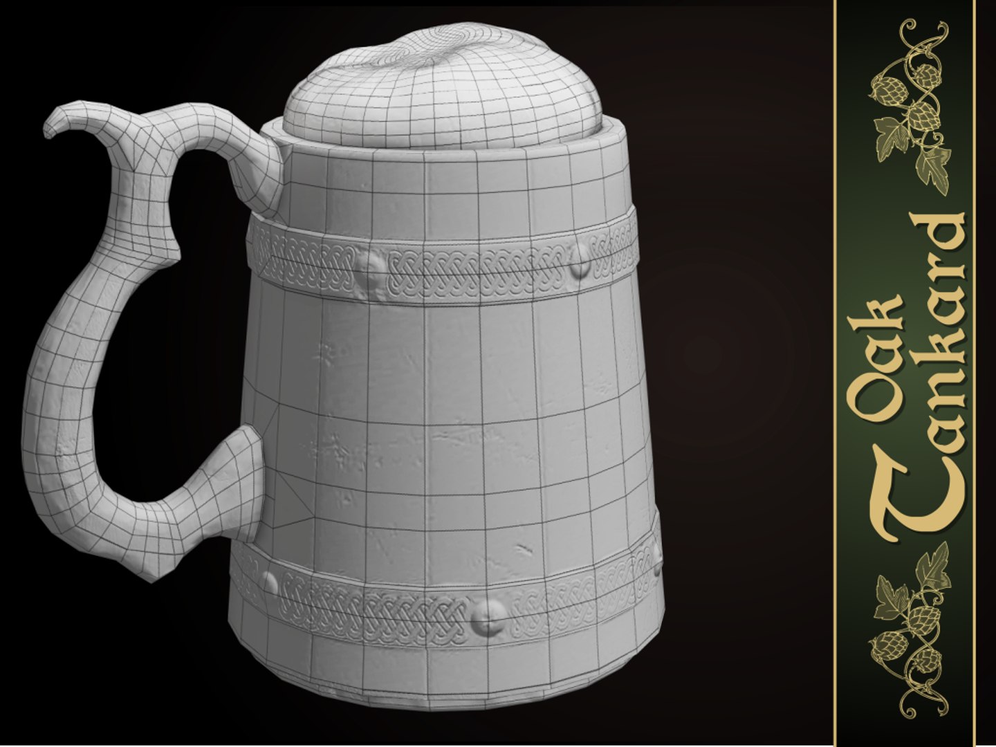oak tankard 3d model