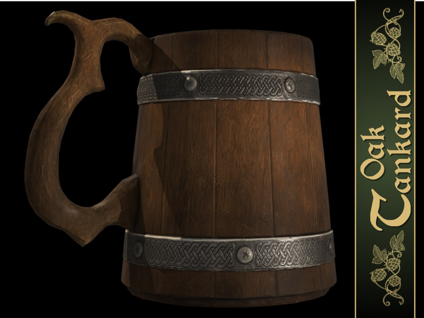 oak tankard 3d model