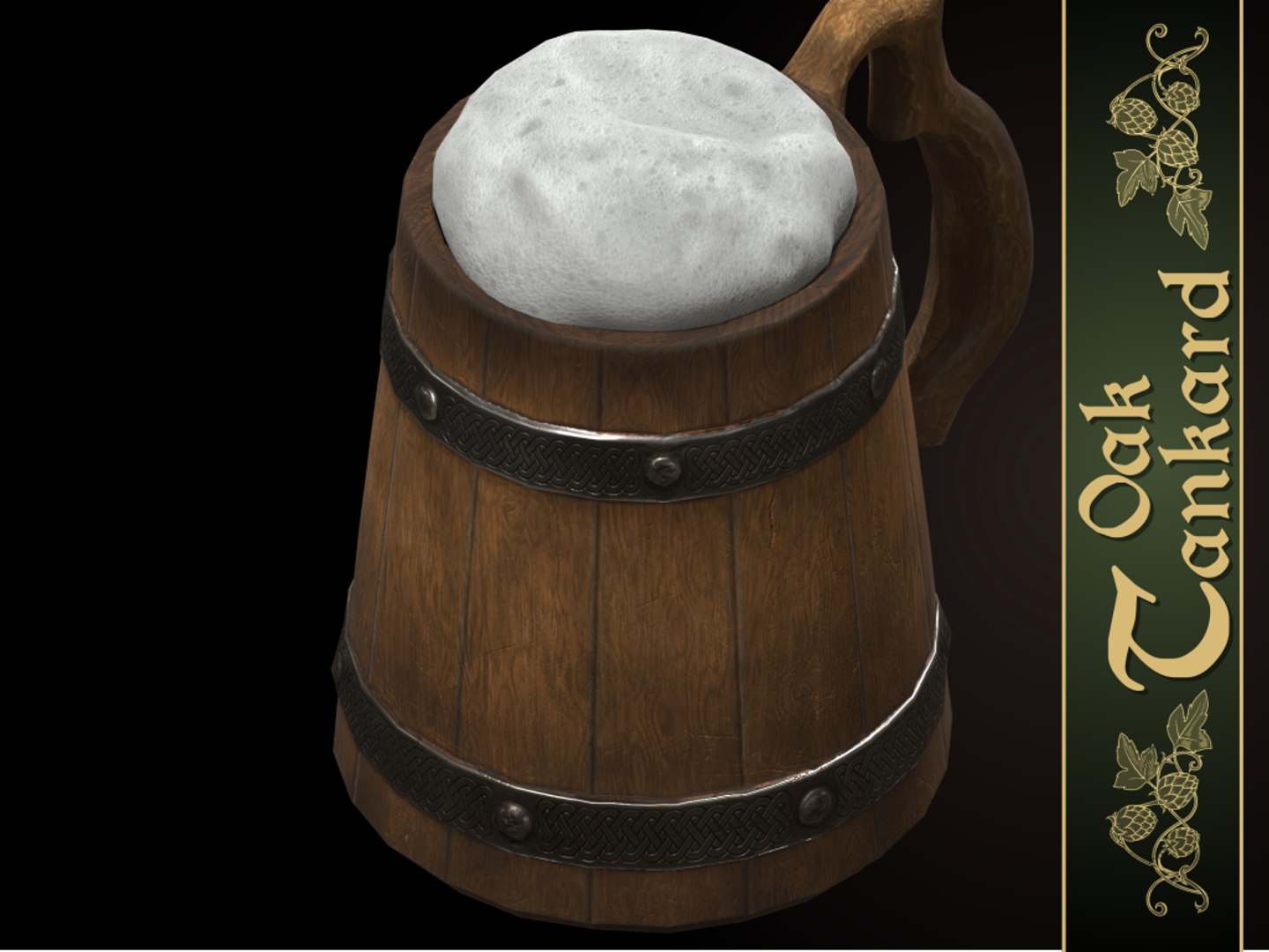 oak tankard 3d model