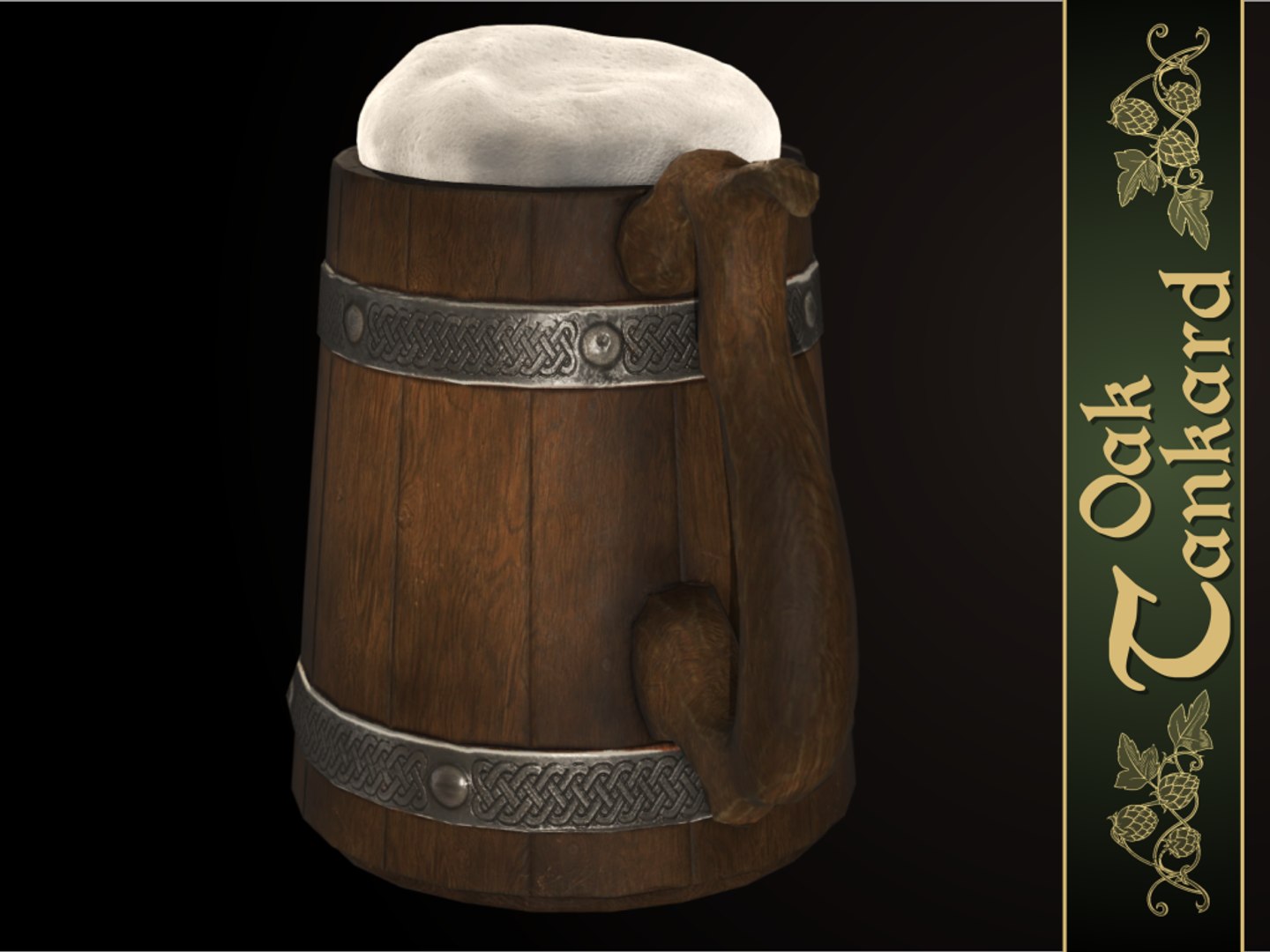 oak tankard 3d model