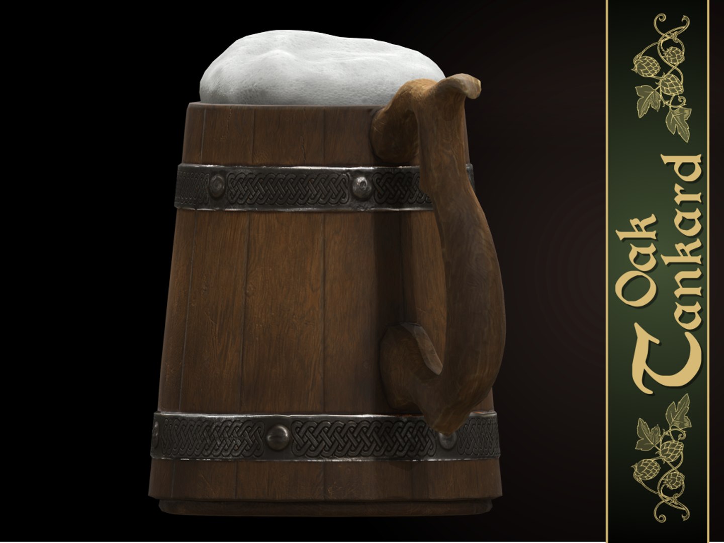 oak tankard 3d model