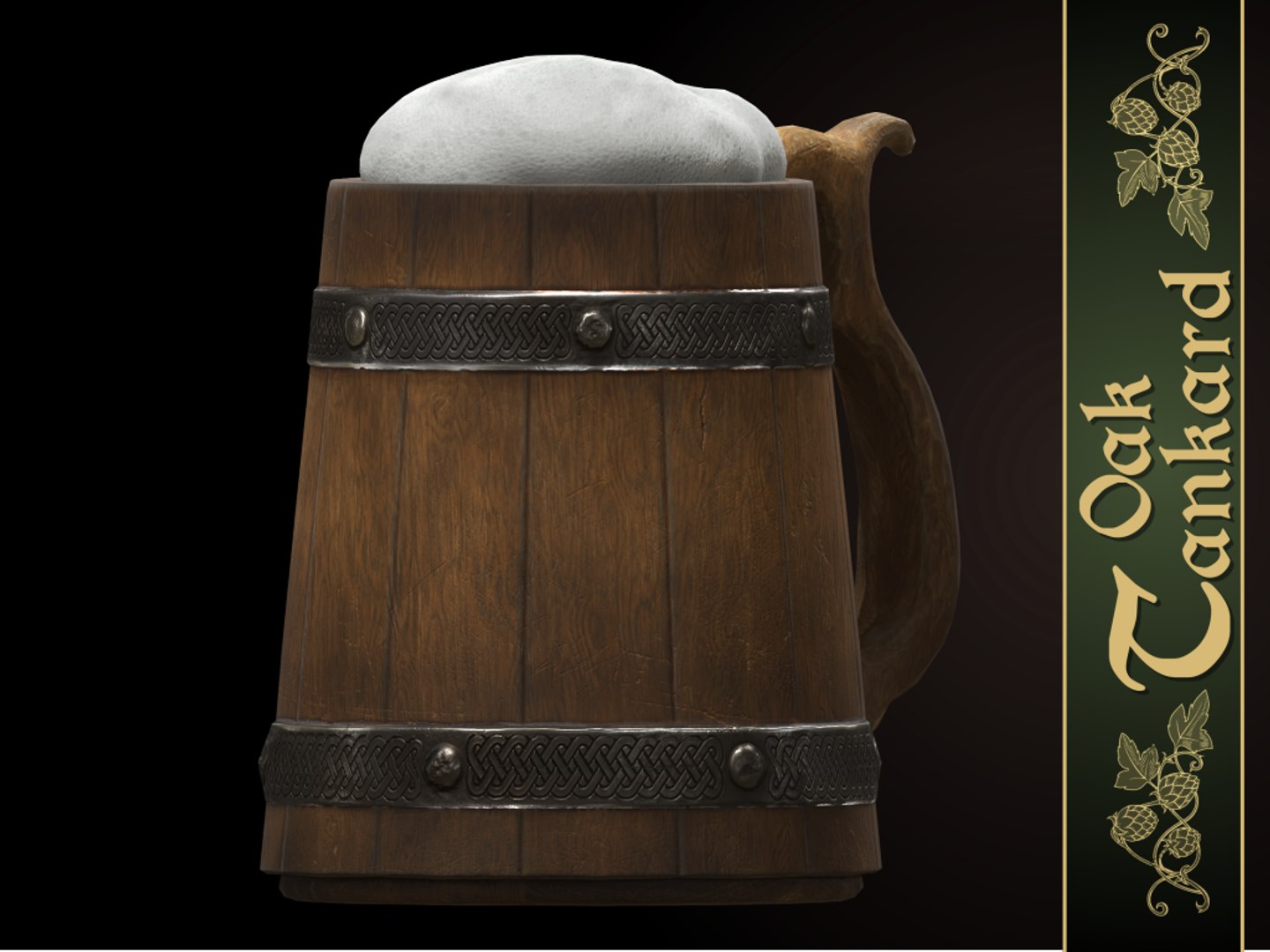 oak tankard 3d model