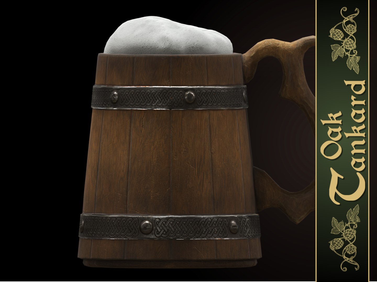 oak tankard 3d model