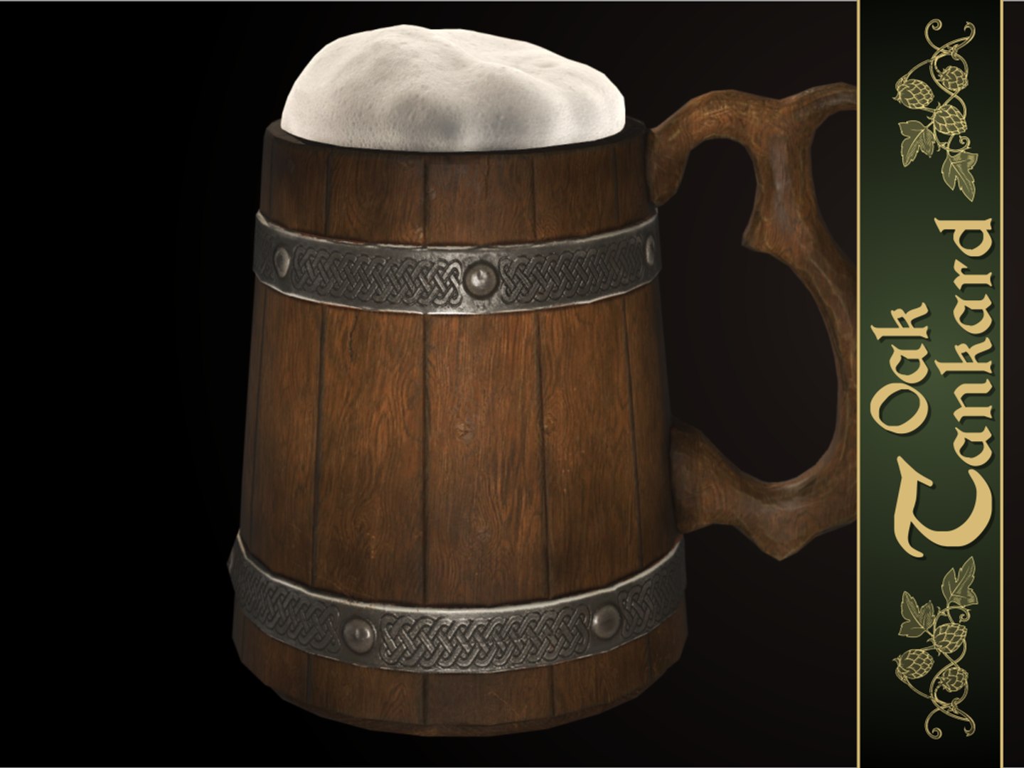 oak tankard 3d model