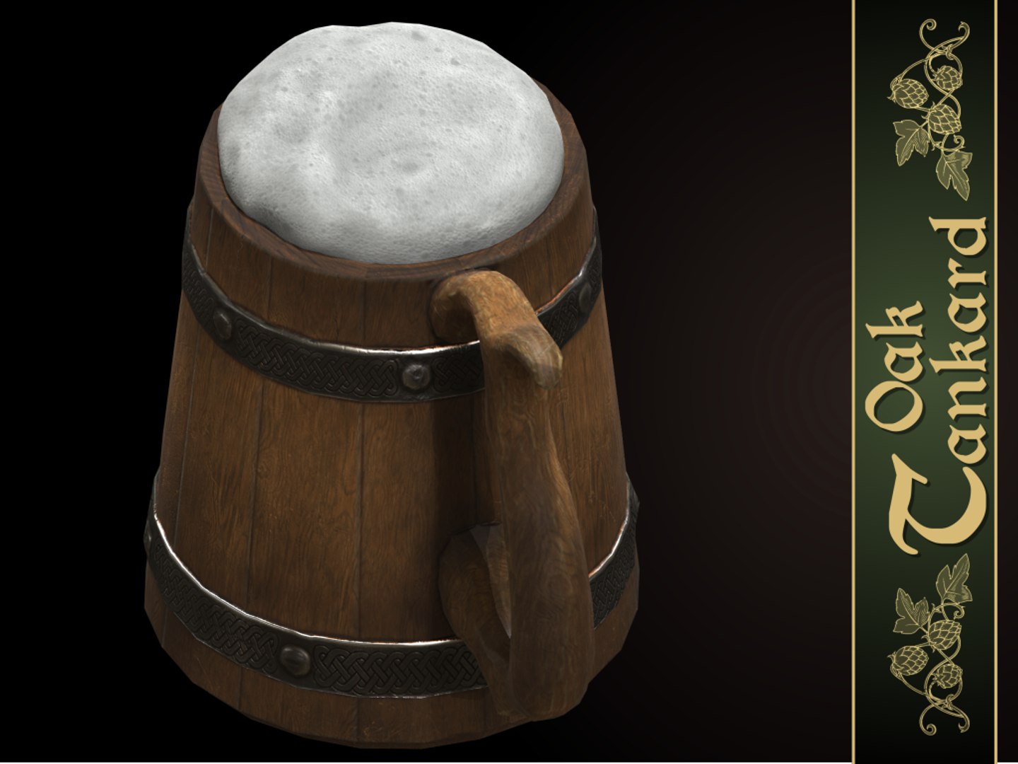 oak tankard 3d model
