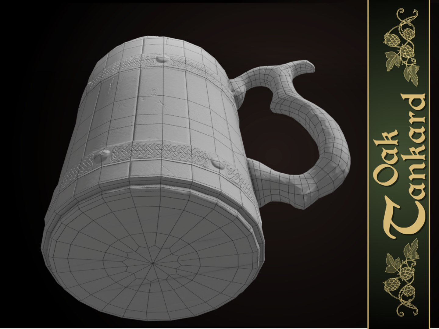 oak tankard 3d model