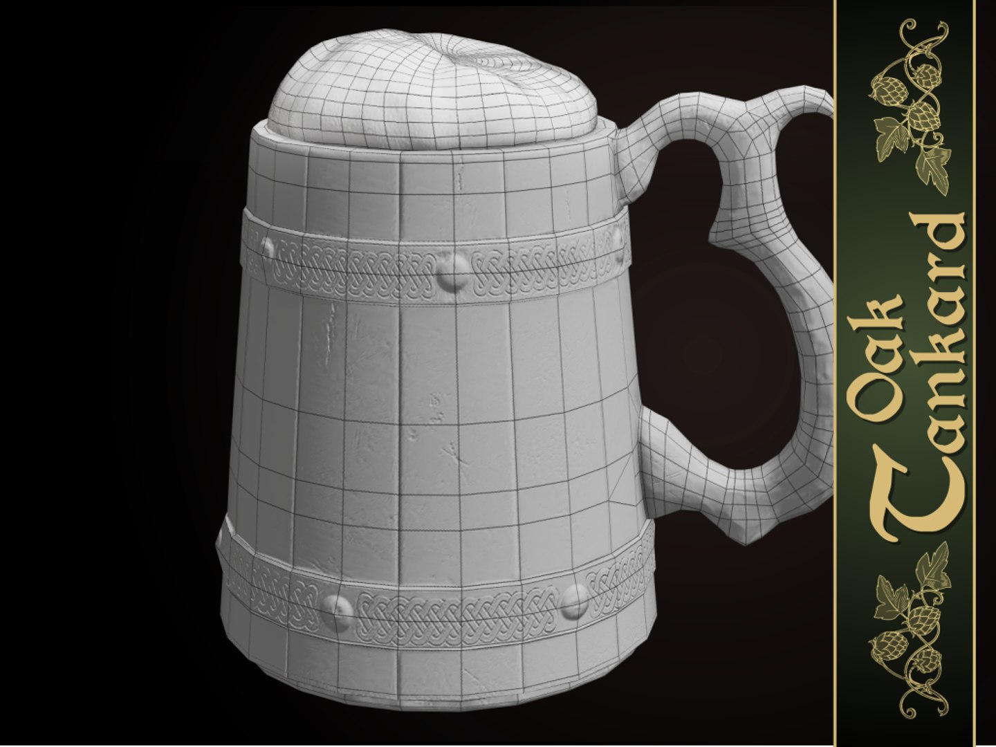 oak tankard 3d model