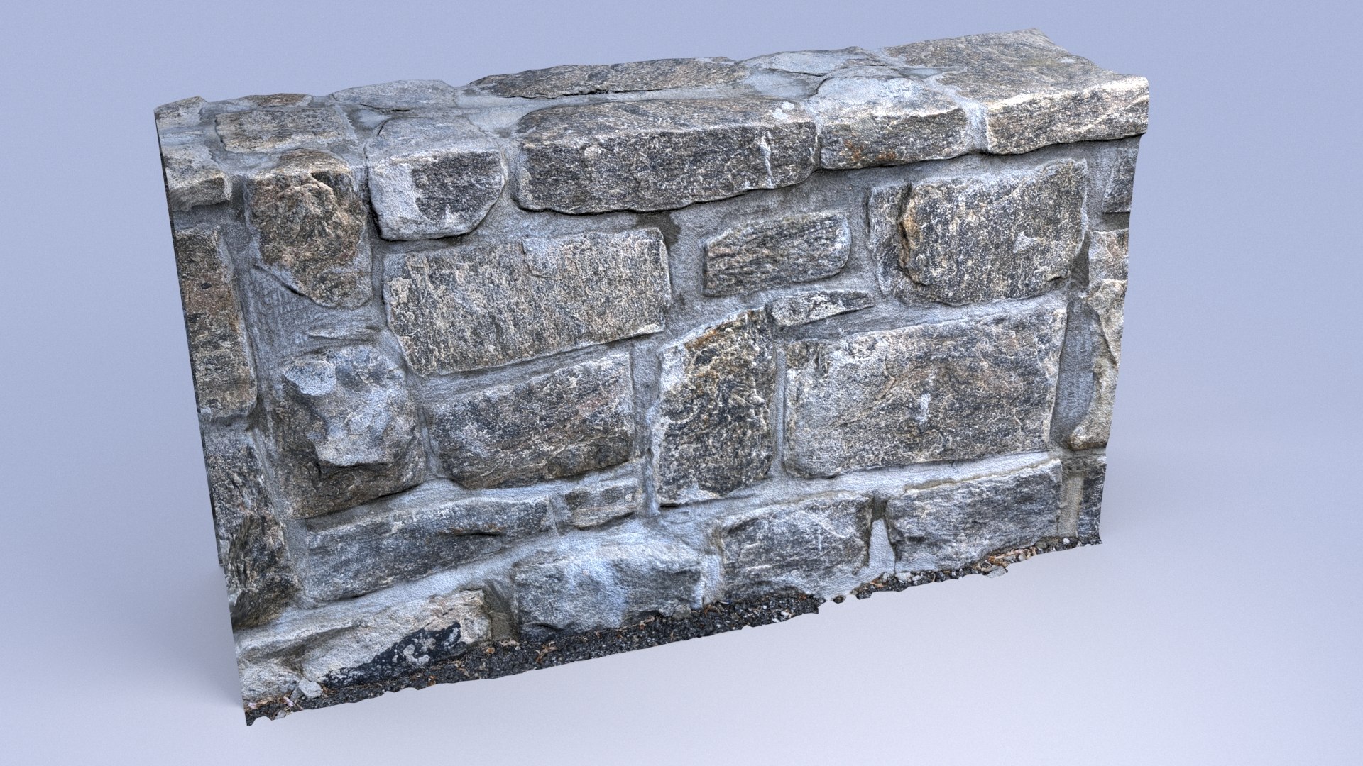 3D Stone Wall Section 2 Model - TurboSquid 1899460