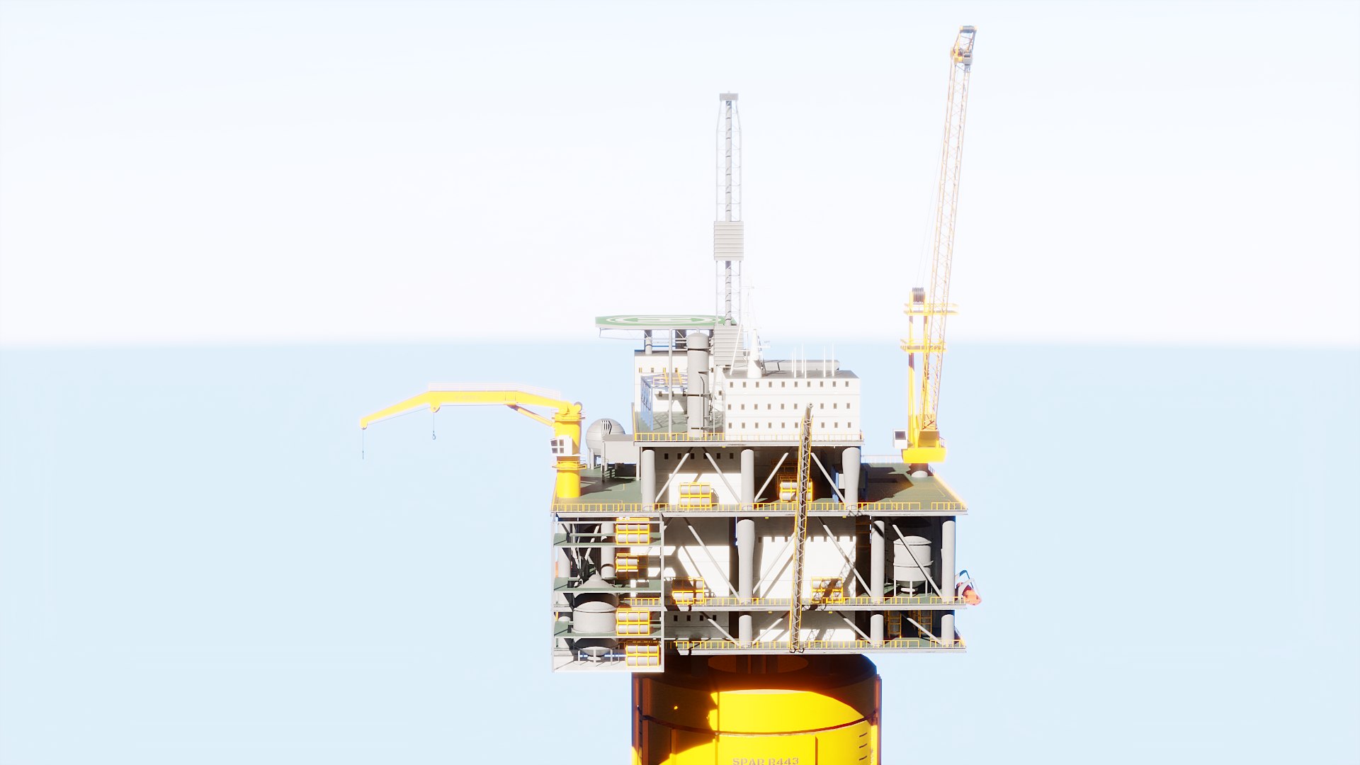 Aged SPAR And TLP Oil Rig Collection Model - TurboSquid 2427077