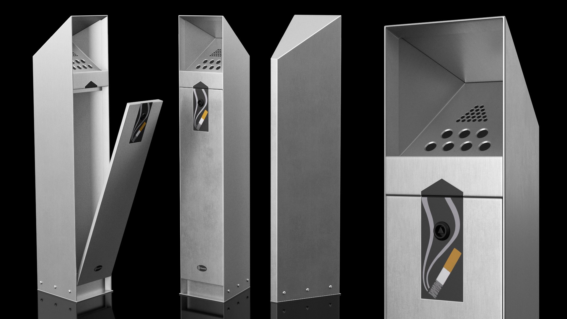 Glasdon Stainless Steel Ashguard Cigarette Bin 3D Model - TurboSquid ...