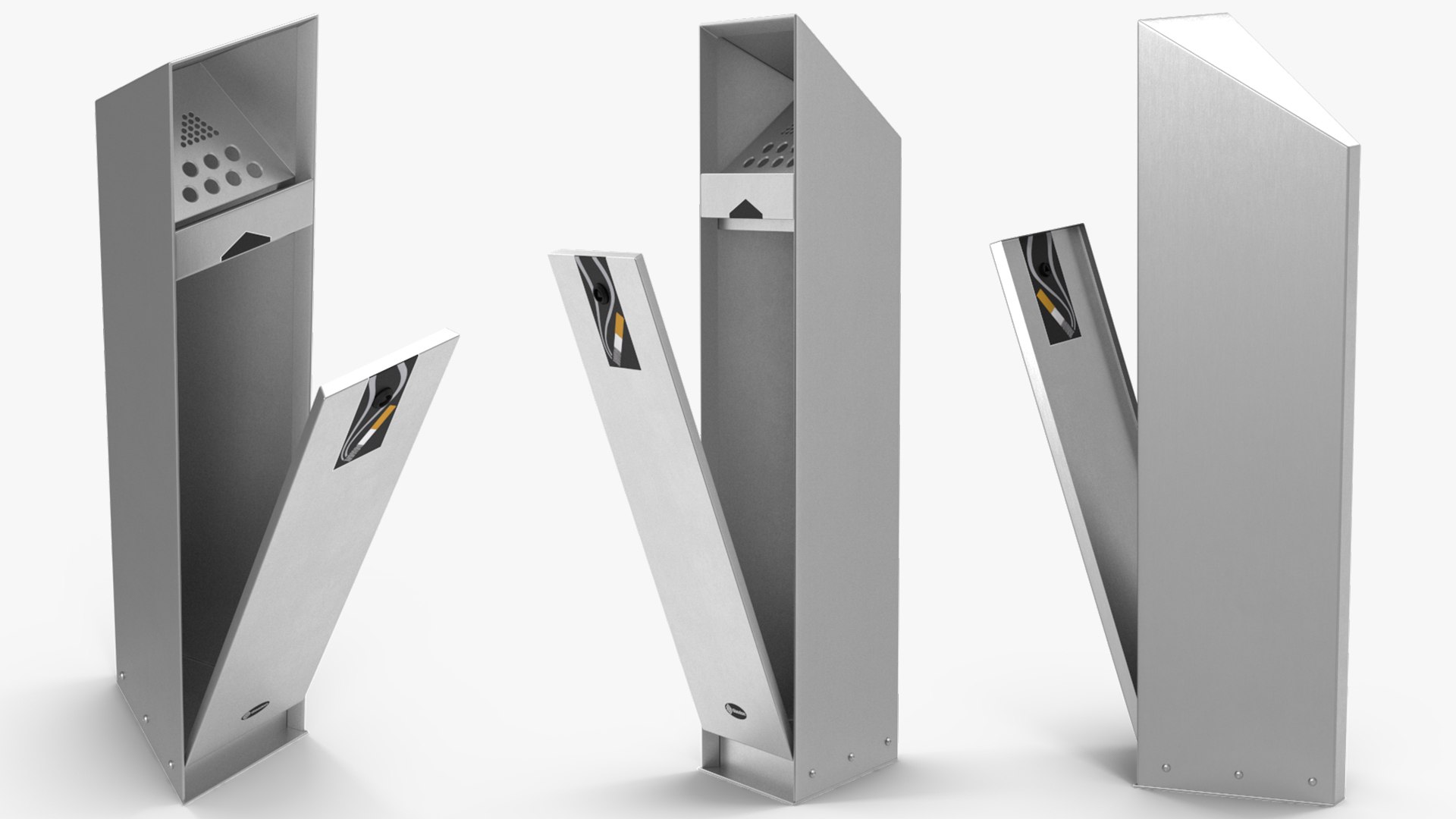 Glasdon Stainless Steel Ashguard Cigarette Bin 3D Model - TurboSquid ...