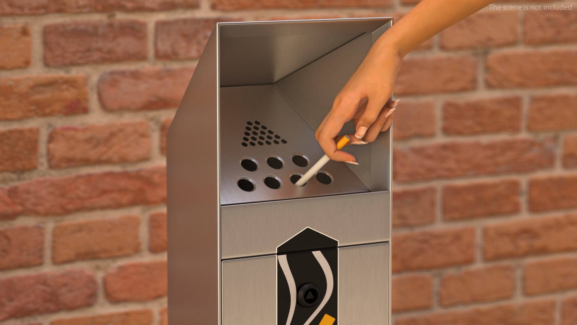 Glasdon Stainless Steel Ashguard Cigarette Bin 3D Model - TurboSquid ...