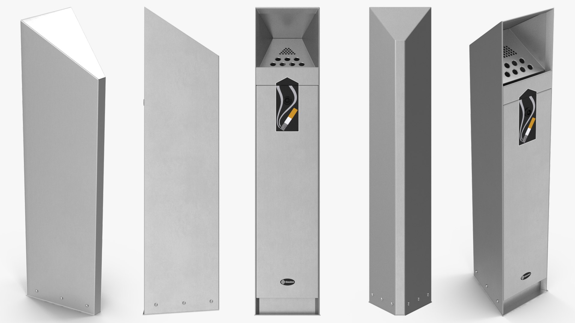 Glasdon Stainless Steel Ashguard Cigarette Bin 3D Model - TurboSquid ...