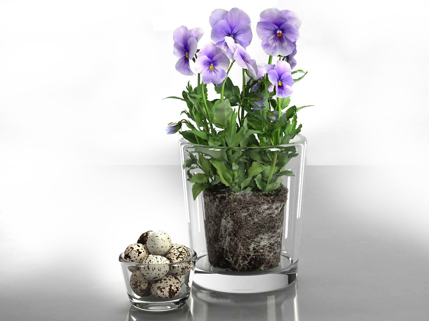Spring Pansy Centerpiece 3D Model - TurboSquid 1225641
