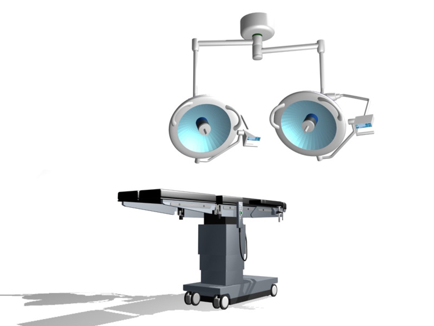 3d Surgery Table Lights Model