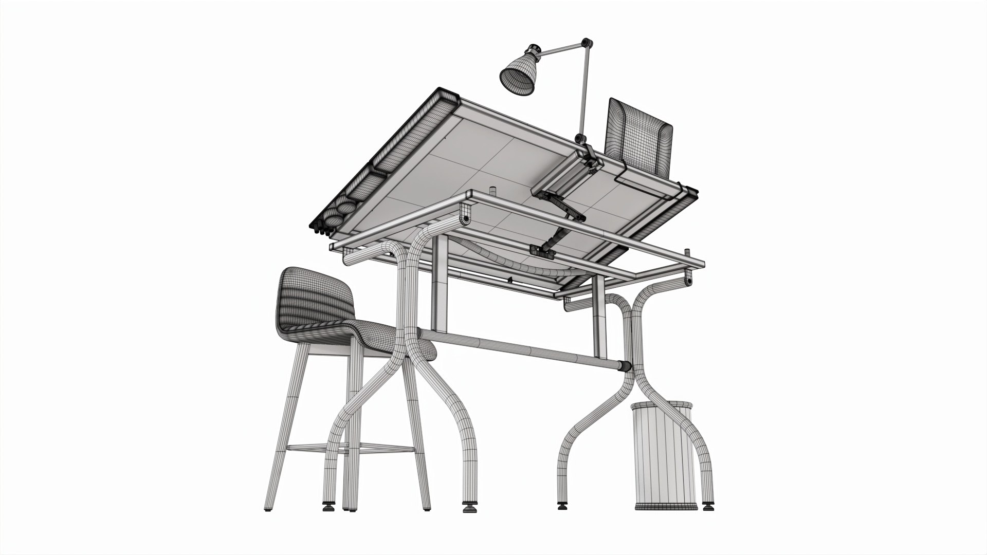 3D Complete Draftsman Workplace Model - TurboSquid 2265499