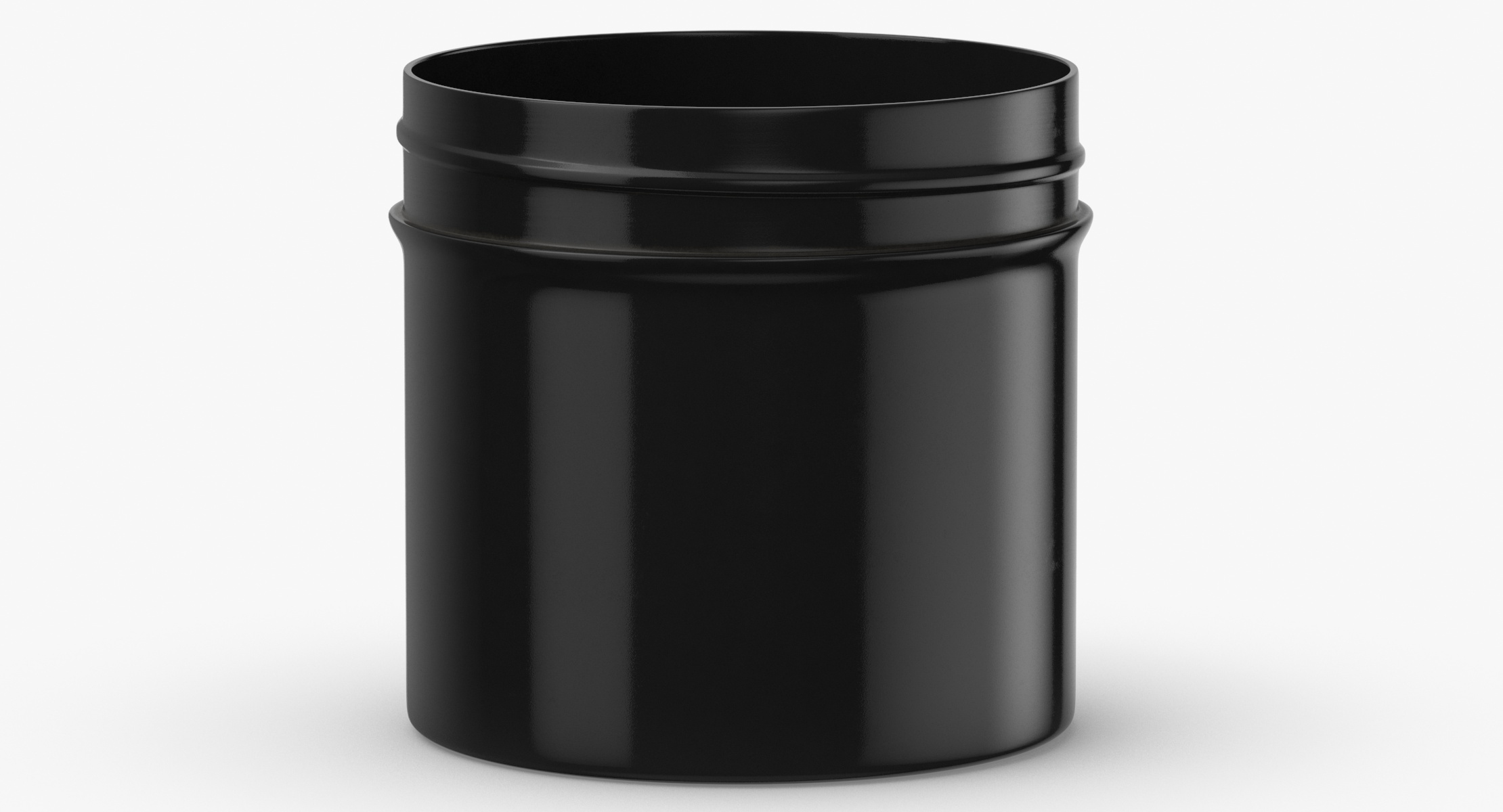 Modello 3D Barattolo di plastica a bocca larga con lati diritti 2oz ...