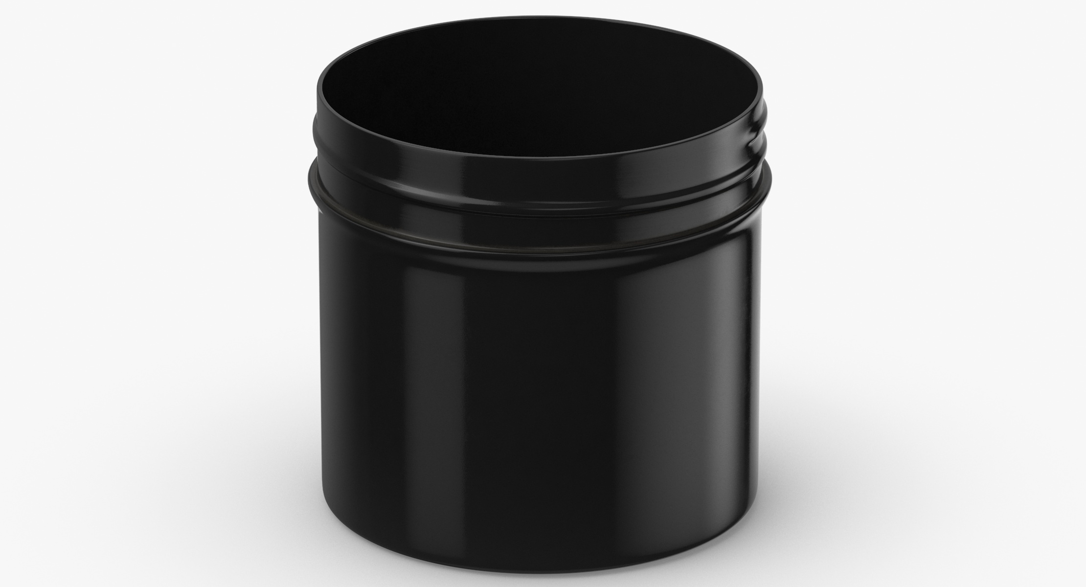 Modello 3D Barattolo di plastica a bocca larga con lati diritti 2oz ...