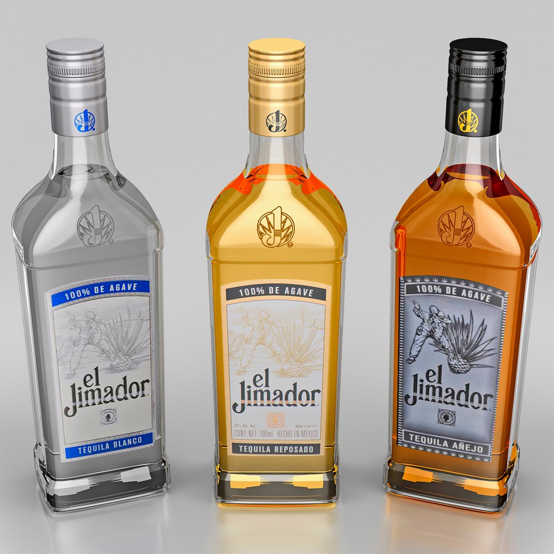 el jimador tequila bottles 3d model
