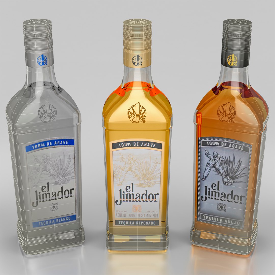 el jimador tequila bottles 3d model